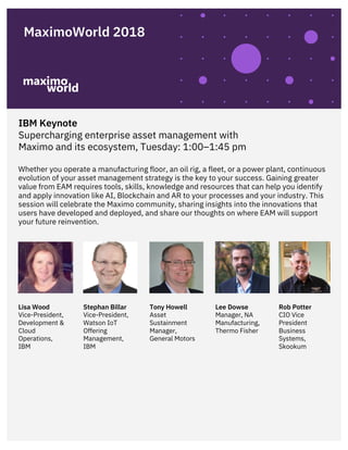 IBM at MaximoWorld 2018: Journey Map | PDF