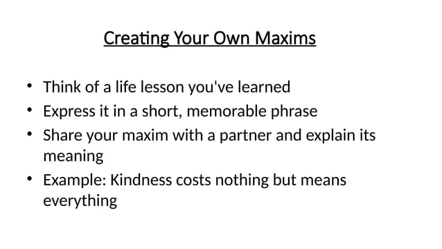 Maxims--Universal-Truths--and-Philosophies-in-Literature.pptx | Poetry ...