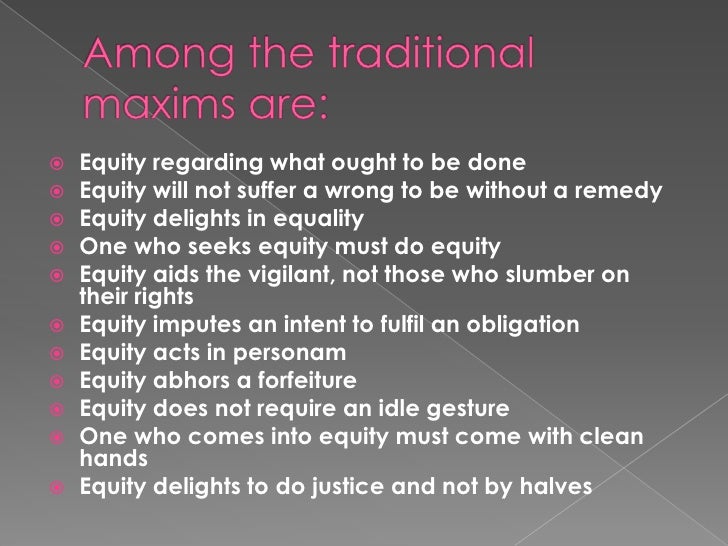 Maxims of equity