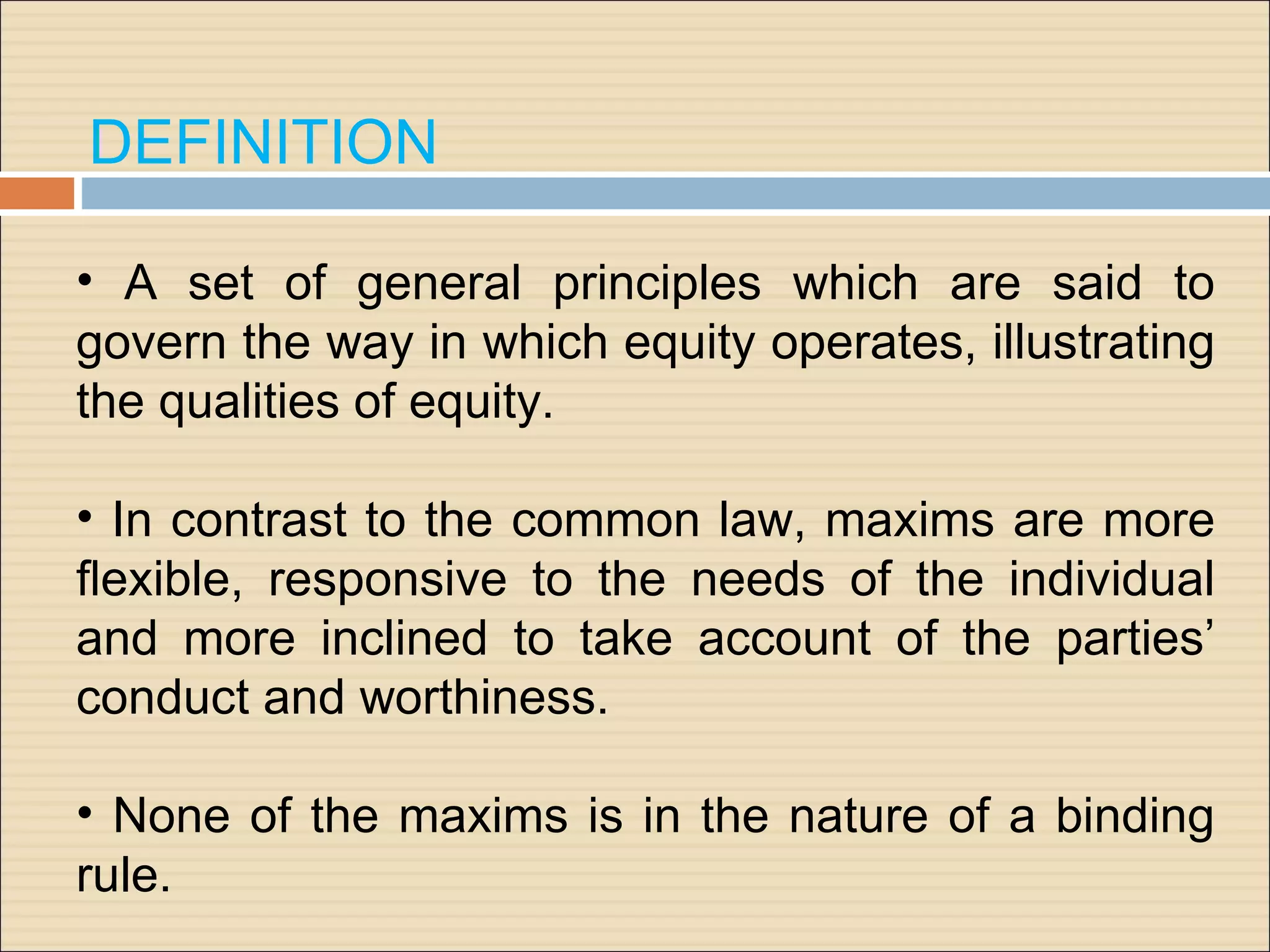 Maxims of equity | PPT