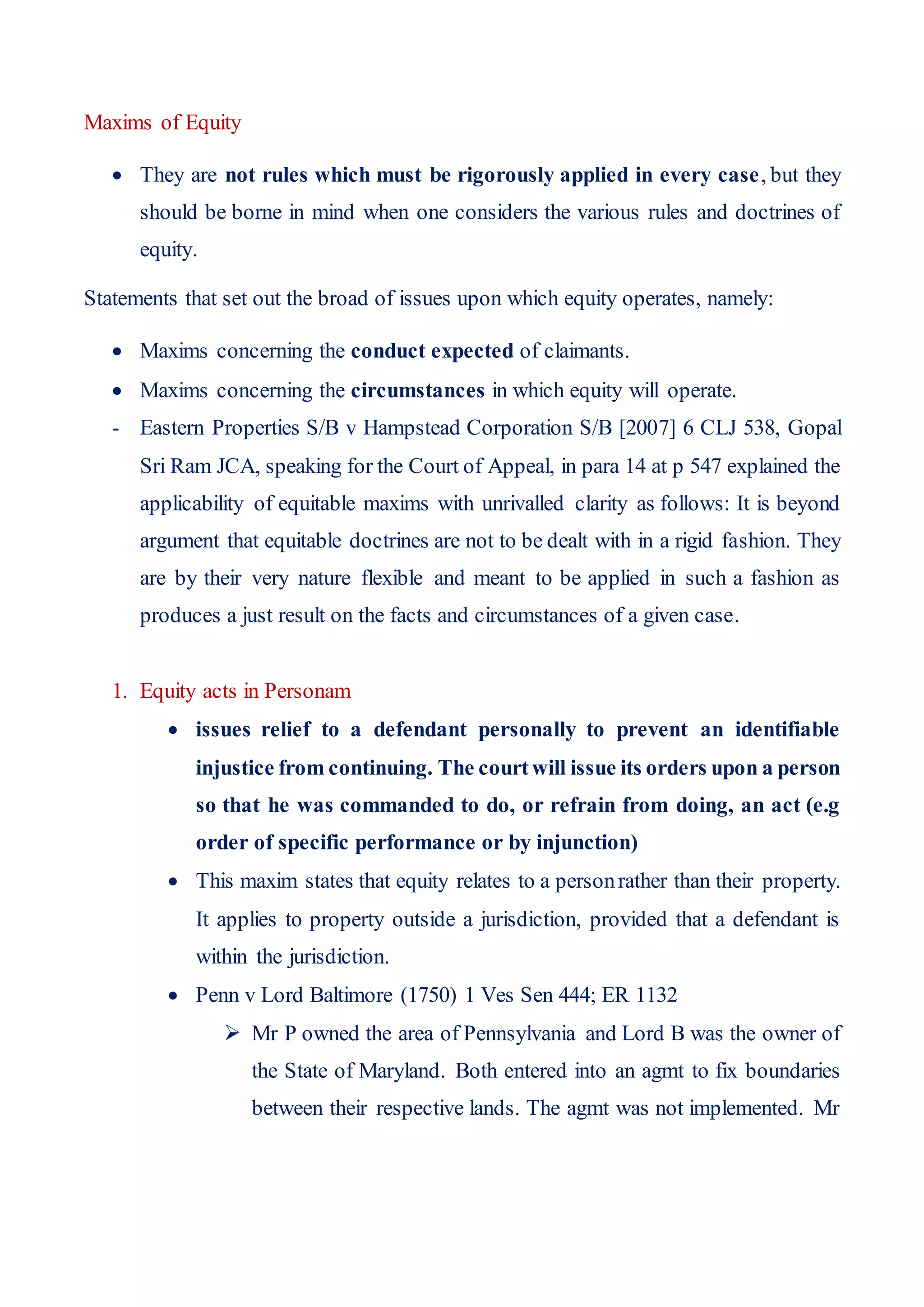 Maxims Of Equity Docx