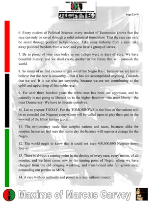 Maxims of Marcus Garvey | PDF
