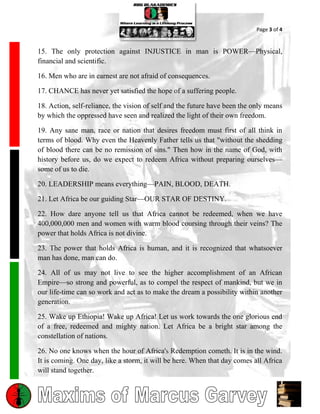Maxims of Marcus Garvey | PDF