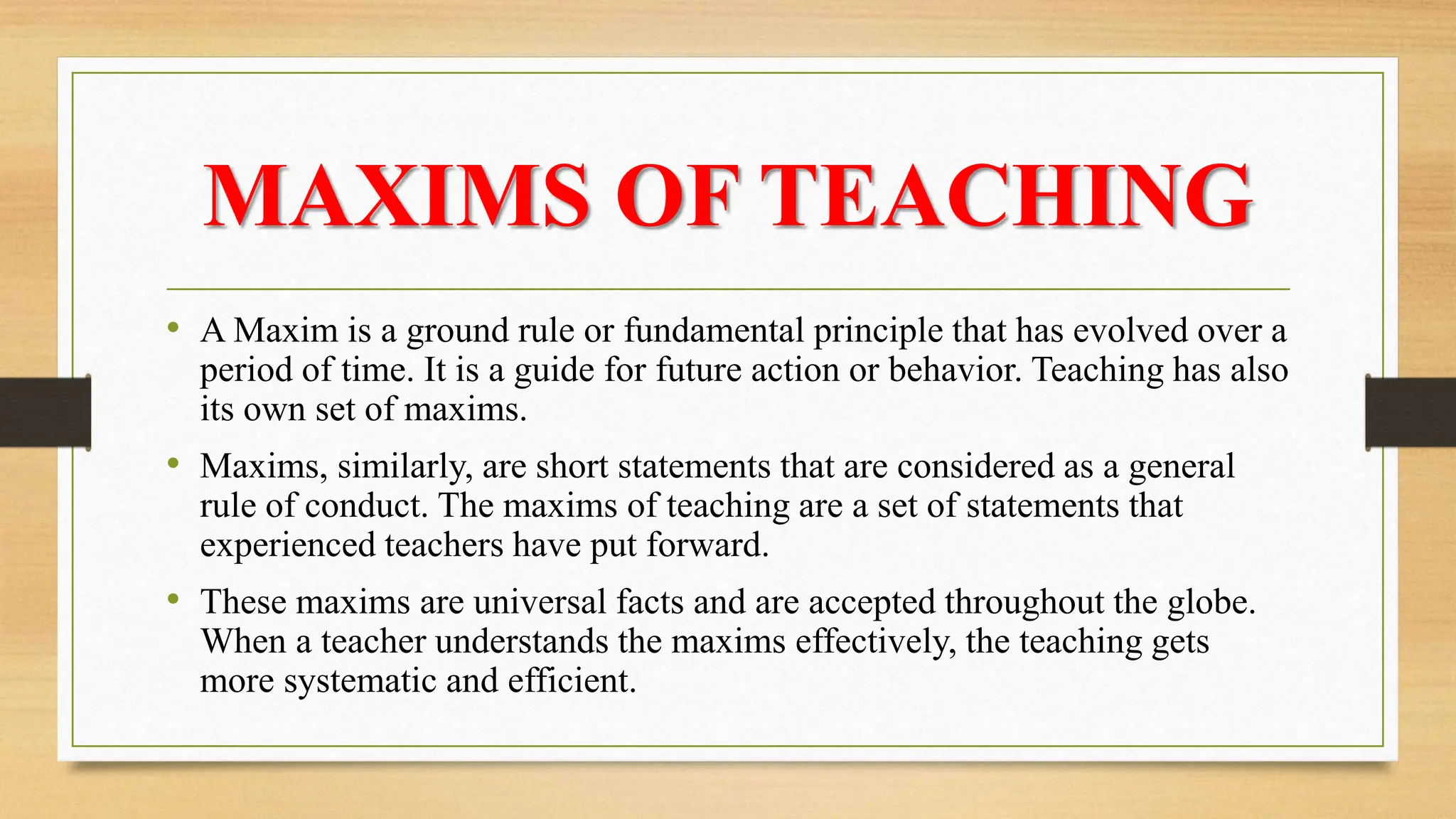 Maxims of Teaching teacher training technology.pptx
