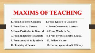 Maxims of Teaching teacher training technology.pptx | Workshops and Classes | Hobbies & Interests