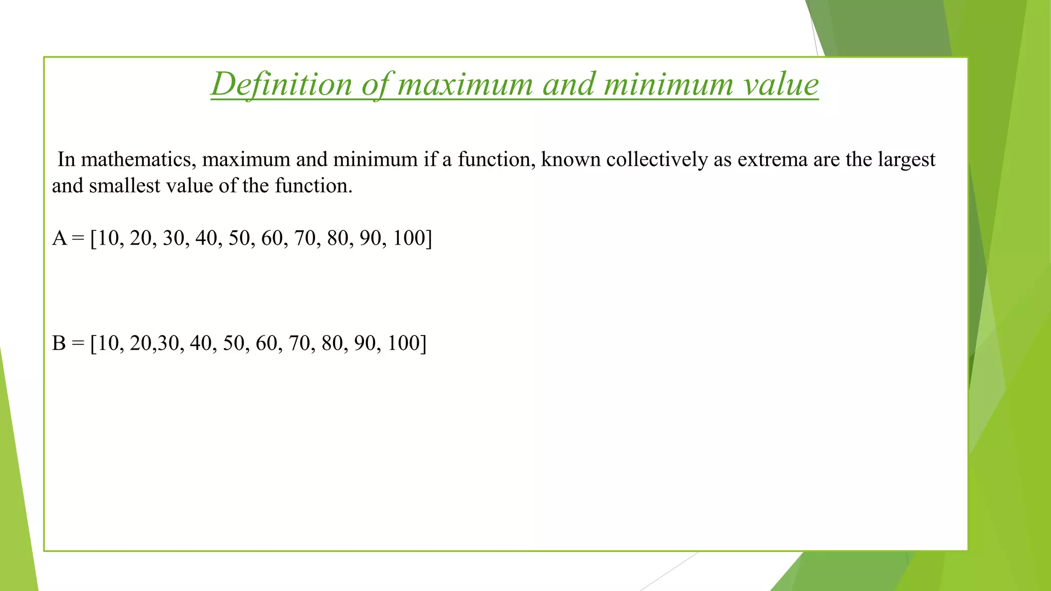 Real life Application of maximum and minimum | PPTX | Physics | Science