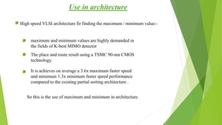 Real life Application of maximum and minimum | PPTX