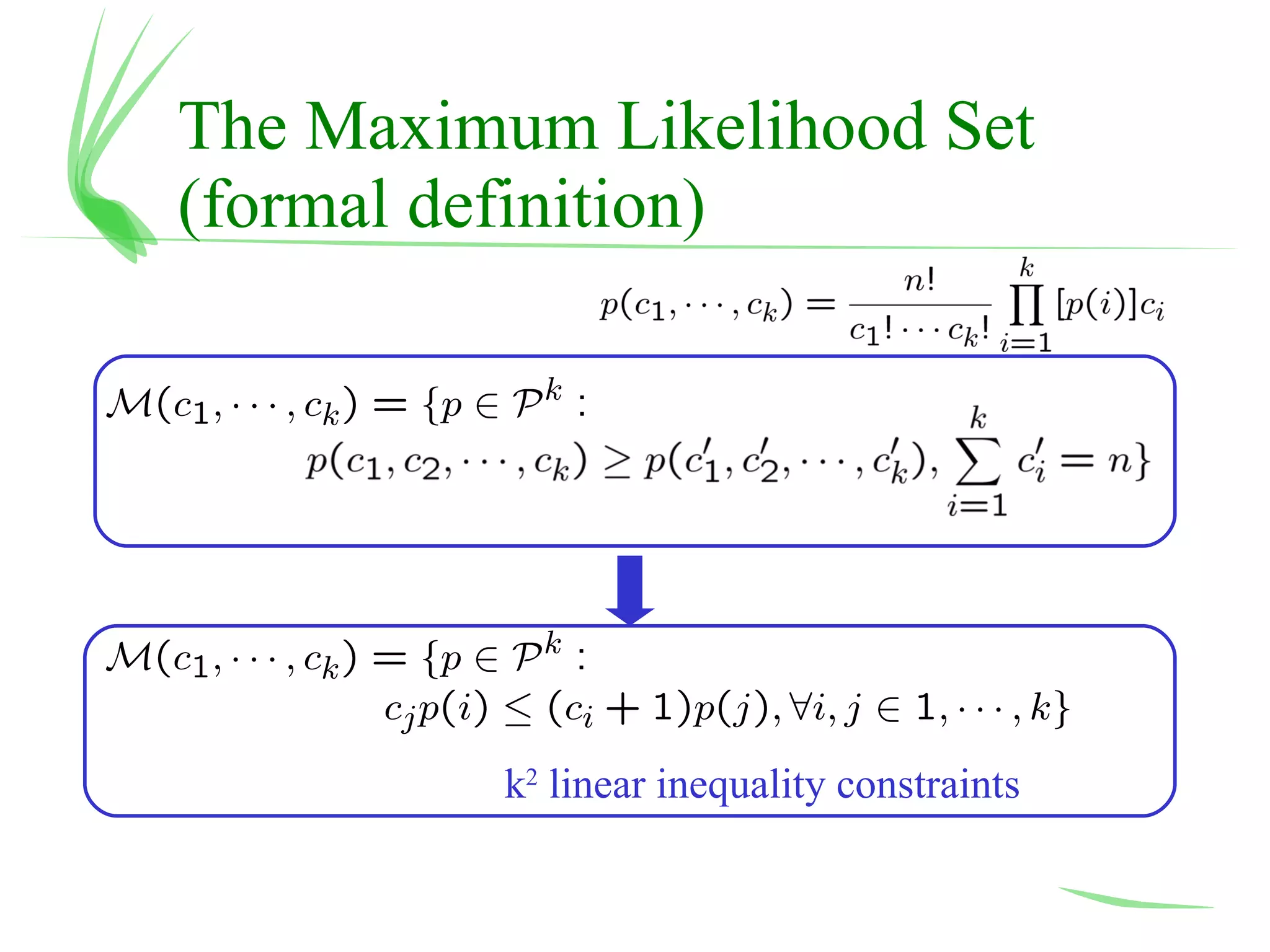 Maximum likelihood-set - introduction | PPT