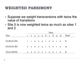 Maximum parsimony | PPT