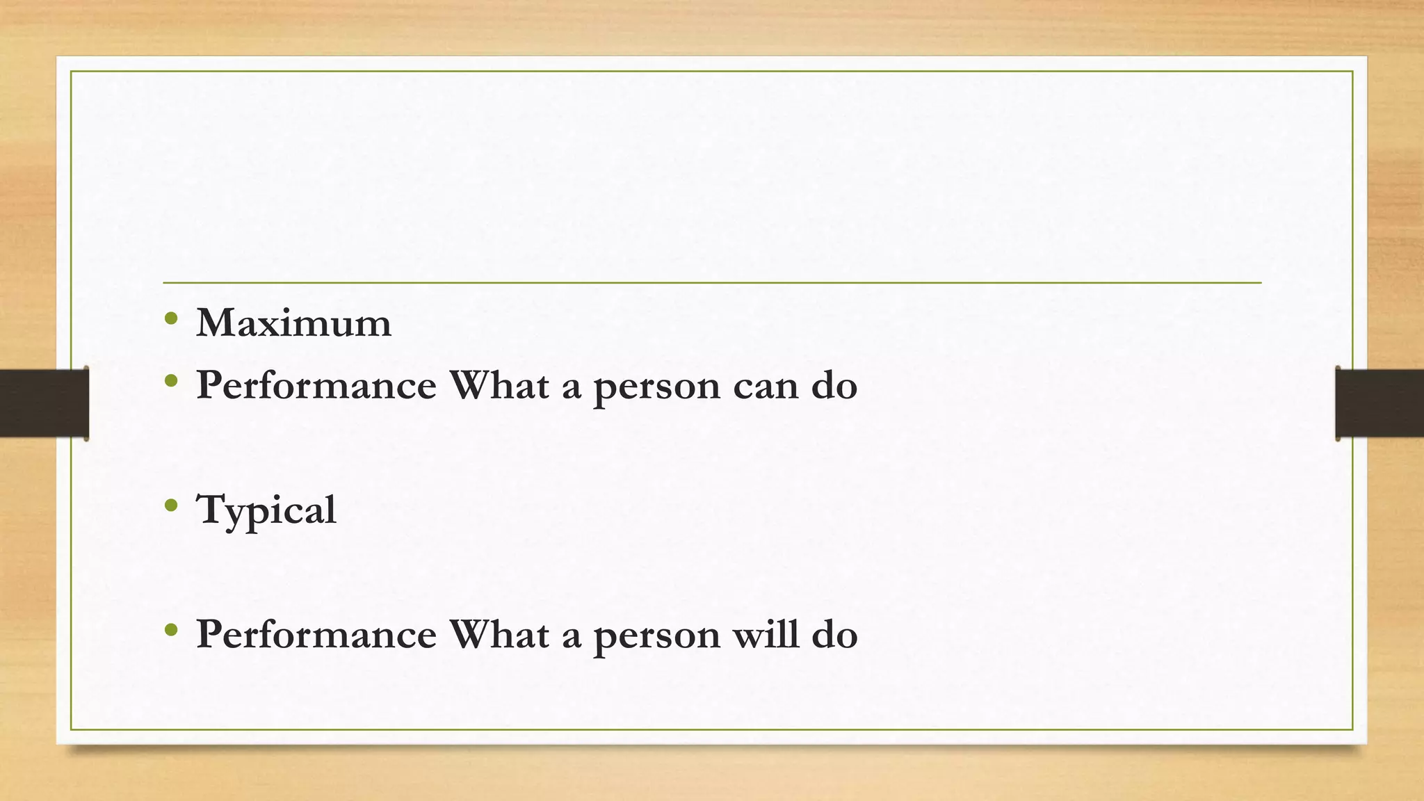 Types of Assessment Maximum and Typical performance | PPTX