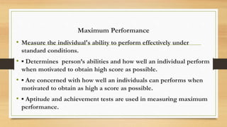 Types of Assessment Maximum and Typical performance | PPTX