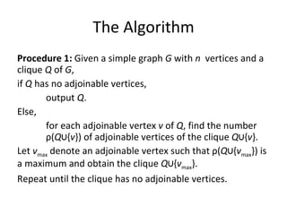 Maximum clique detection algorithm | PPT | Technology & Computing