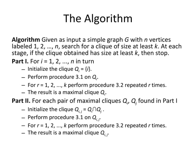 Maximum clique detection algorithm | PPT