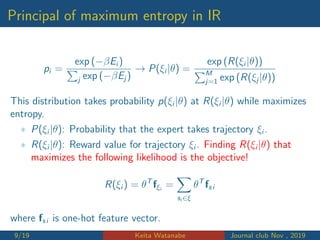 Maximum Entropy Inverse reinforcement learning | PPT