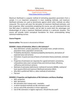 Maximum Likelihood Estimation | PDF