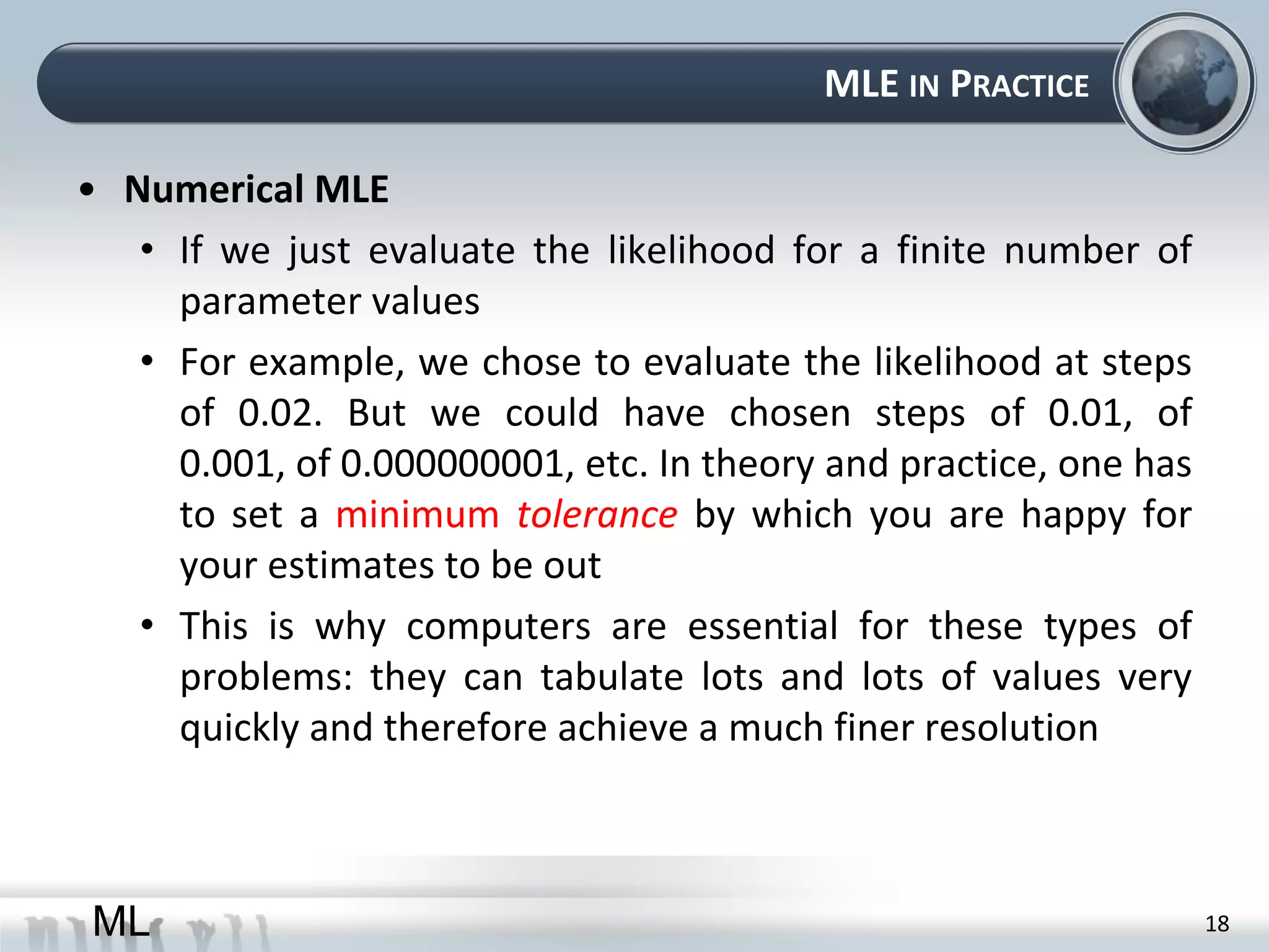 Introduction to Maximum Likelihood Estimator | PPTX