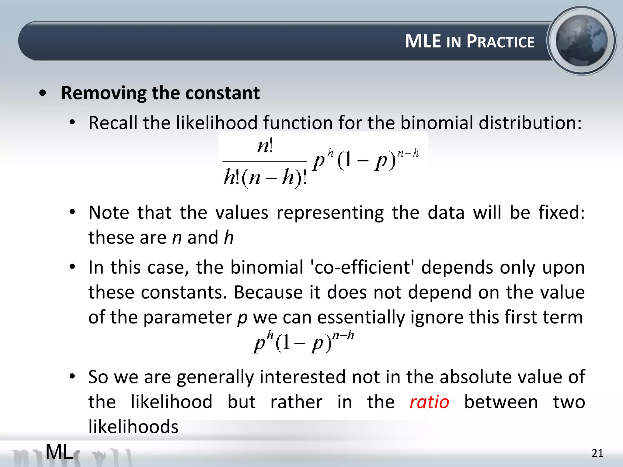 Introduction to Maximum Likelihood Estimator | PPTX
