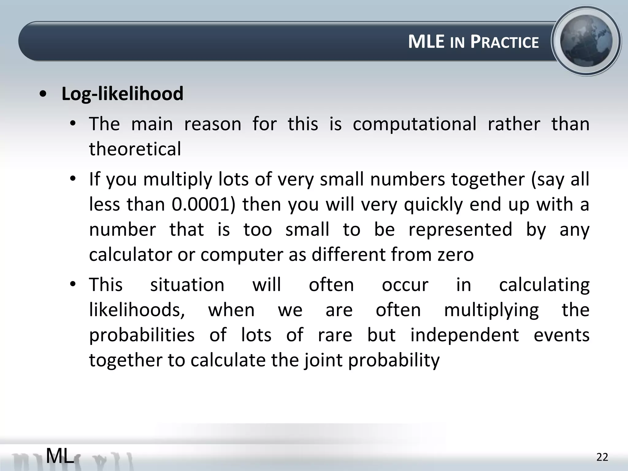 Introduction to Maximum Likelihood Estimator | PPTX
