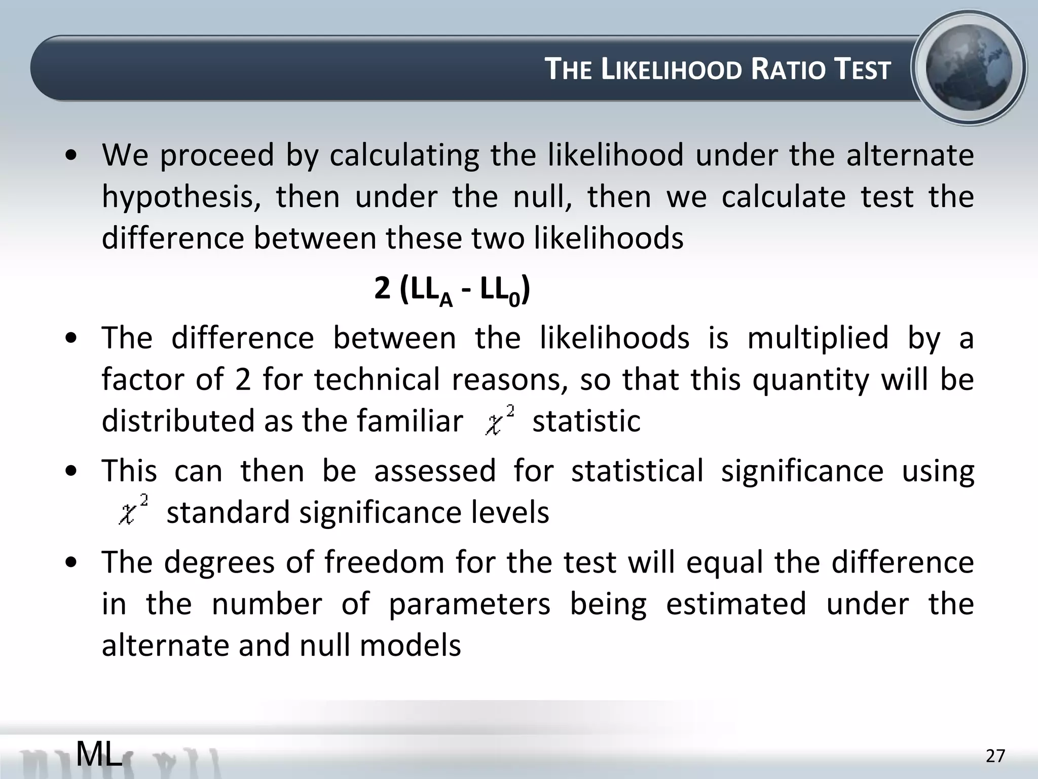 Introduction to Maximum Likelihood Estimator | PPTX
