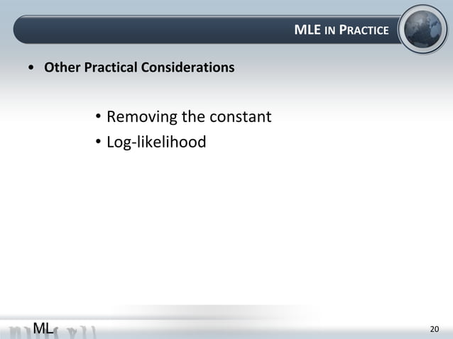 Introduction to Maximum Likelihood Estimator | PPTX