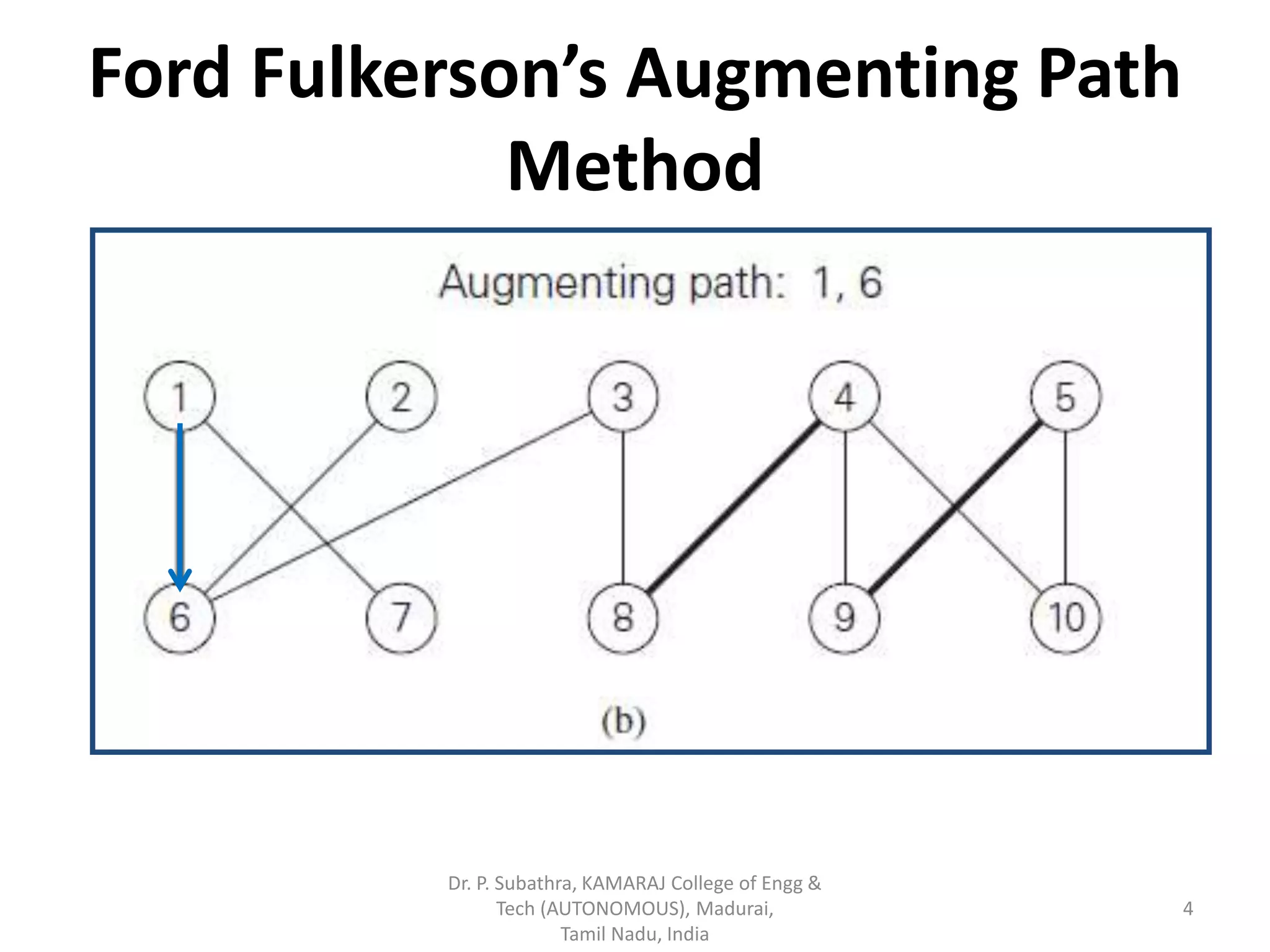 Maximum matching in bipartite graphs iterative improvement method | PDF
