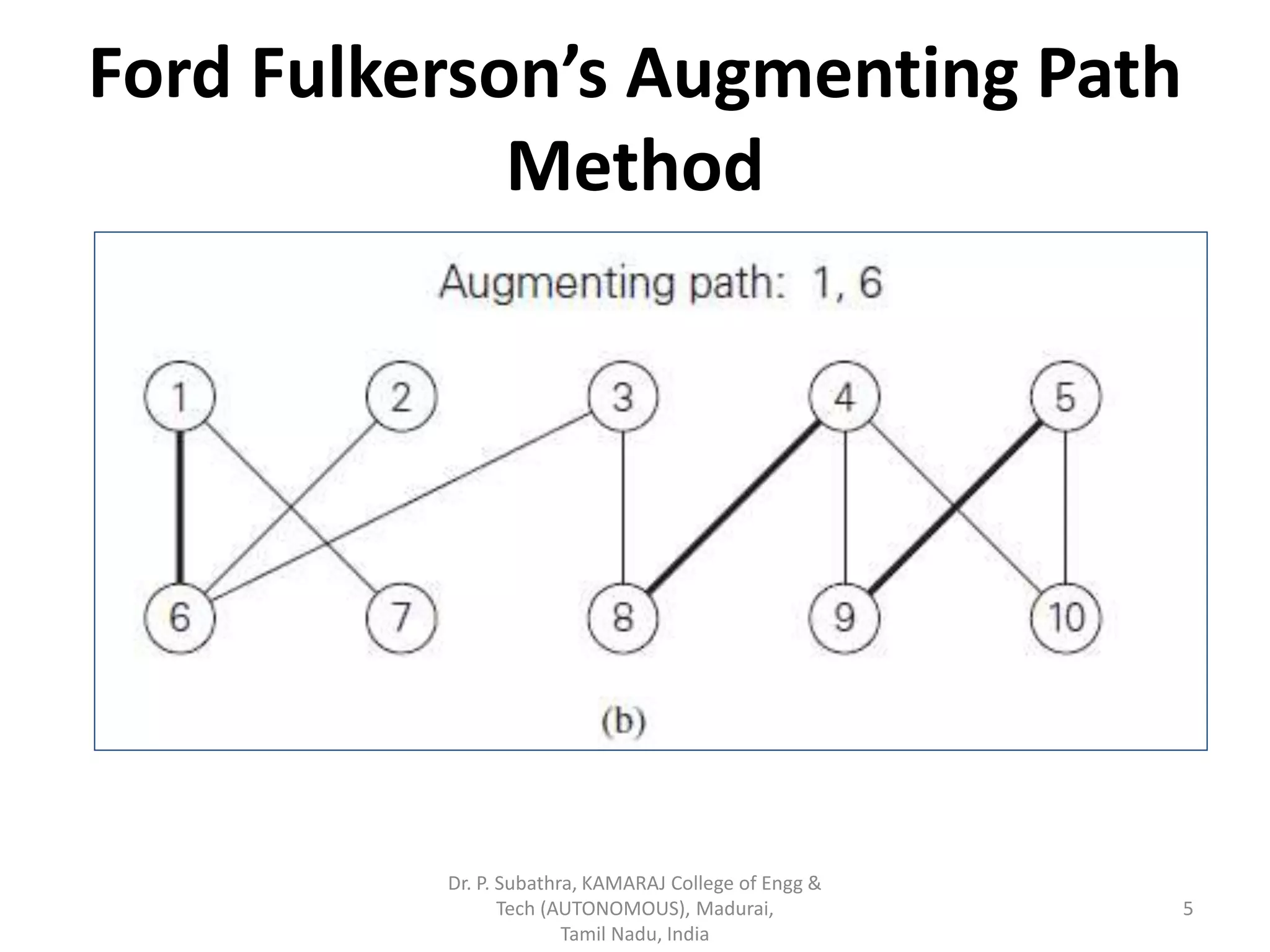 Maximum matching in bipartite graphs iterative improvement method | PDF
