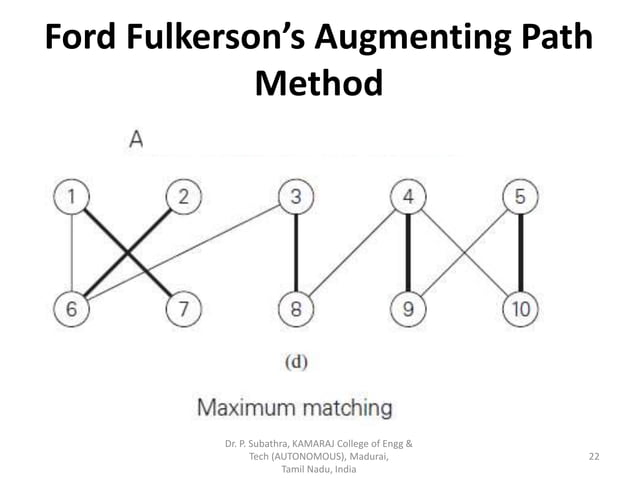 Maximum matching in bipartite graphs iterative improvement method | PDF | Technology & Computing