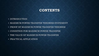 Maximum Power Transfer Theorem | PPTX