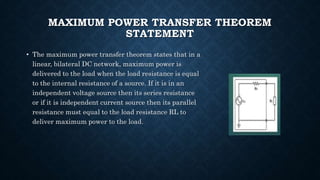 Maximum Power Transfer Theorem | PPTX