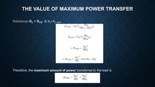 Maximum Power Transfer Theorem | PPTX