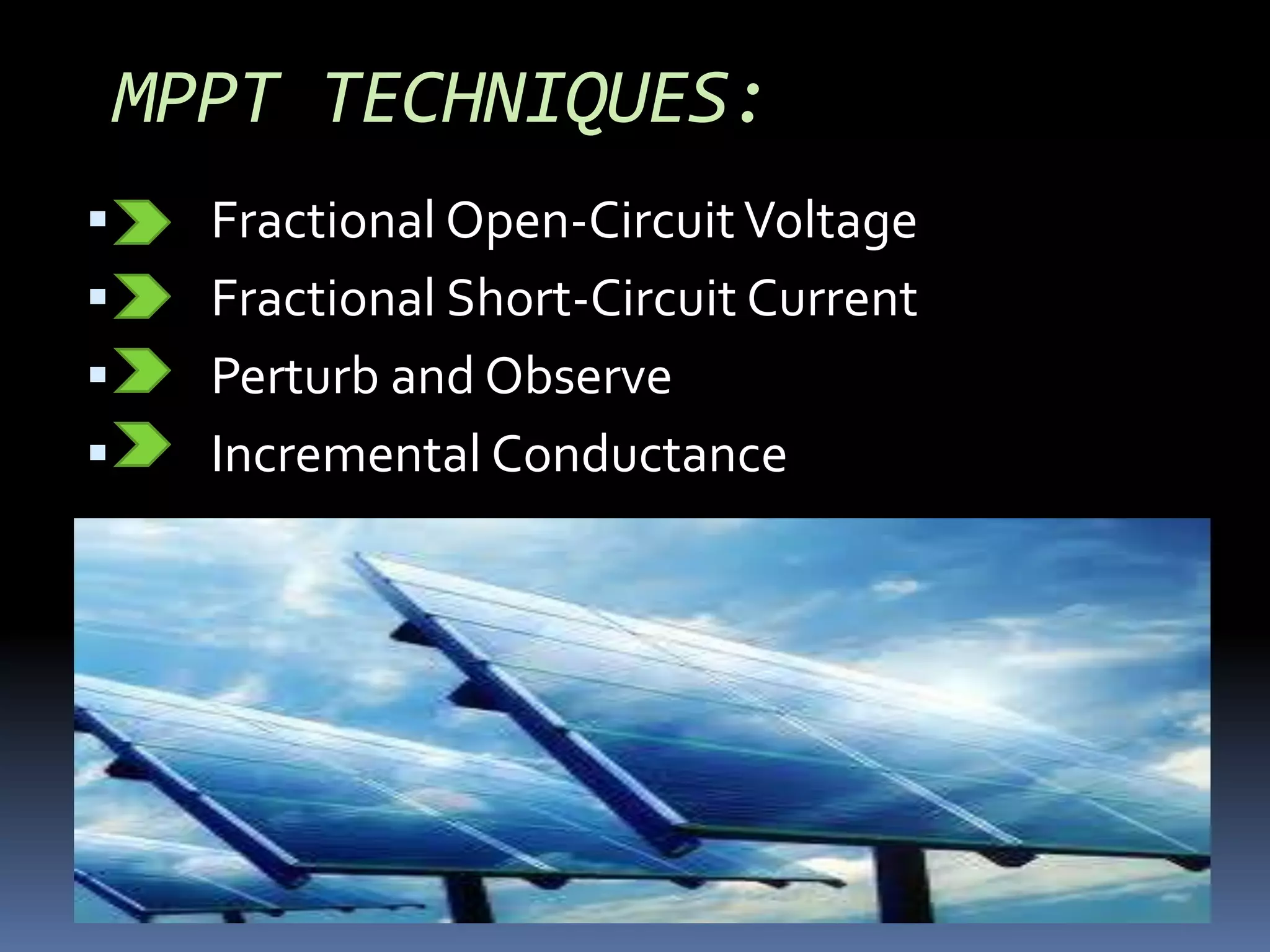 Maximum Power Point Tracking Saq