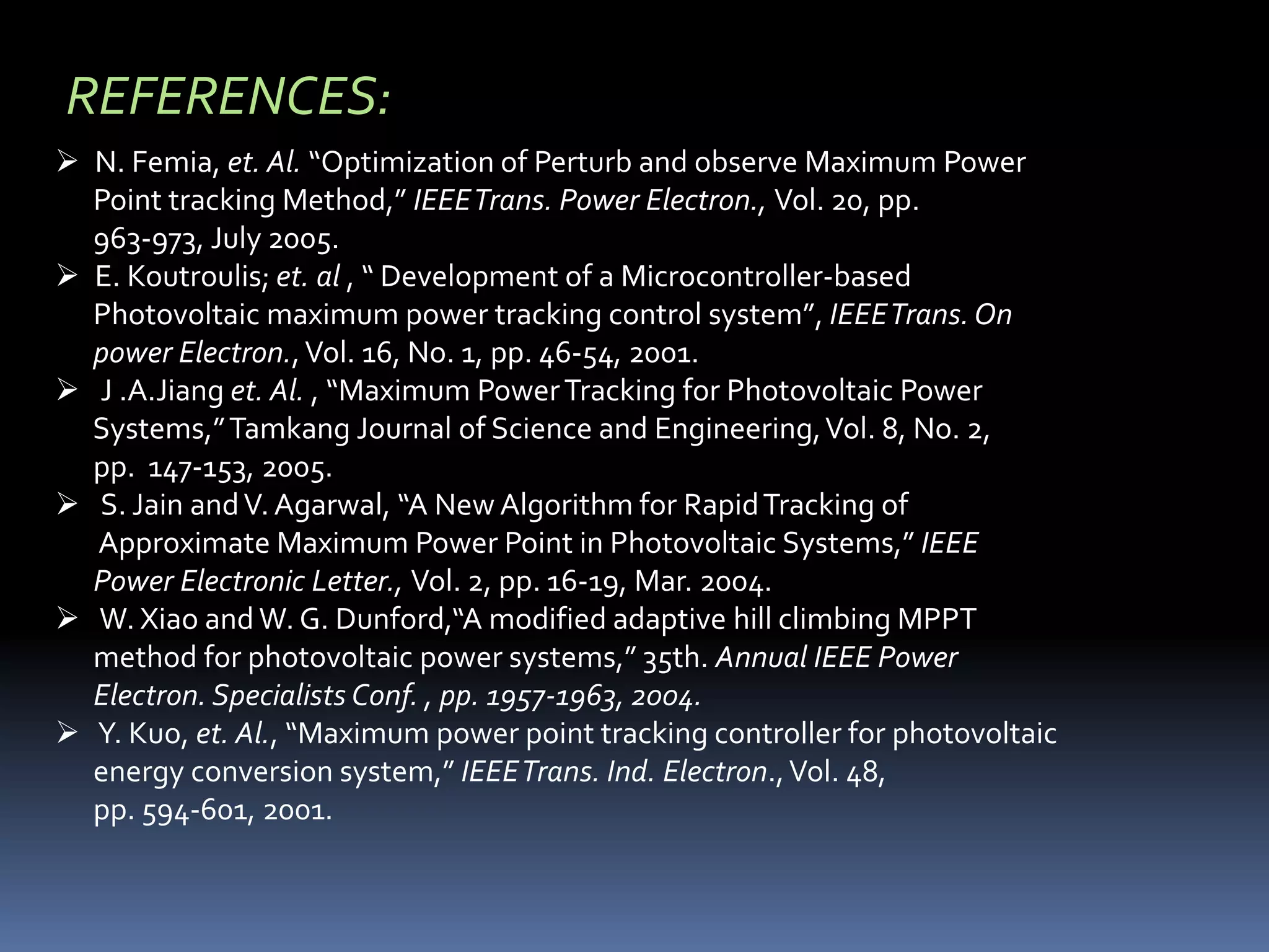 Maximum power point tracking.......saq