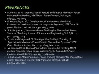 Maximum power point tracking.......saq