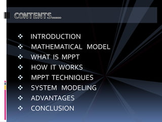 Maximum power point tracking.......saq