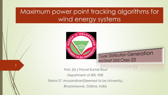 Maximum power point tracking algorithms for wind energy systems | PDF