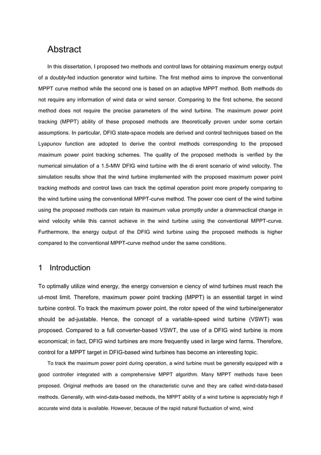 Maximum Power Point Tracking Of A Dfig Wind Turbine System.doc