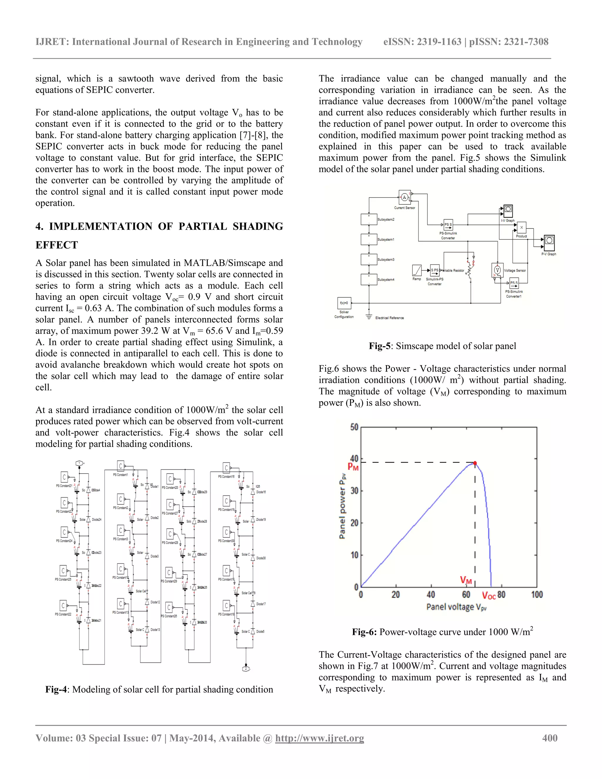Maximum power point tracking of pv arrays under partial shading condition using sepic converter ...