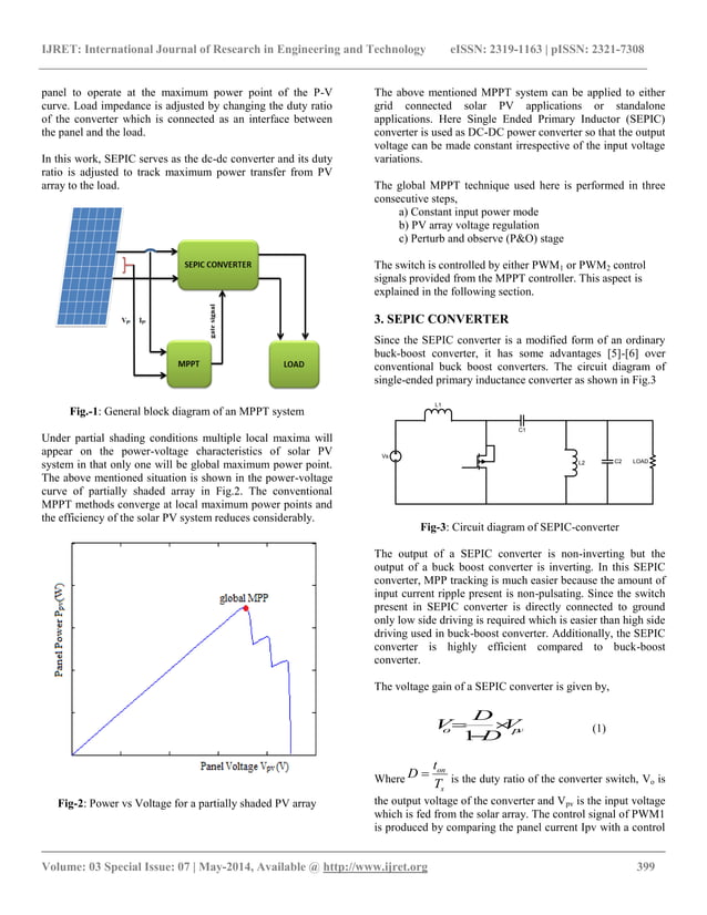 Maximum power point tracking of pv arrays under partial shading condition using sepic converter ...