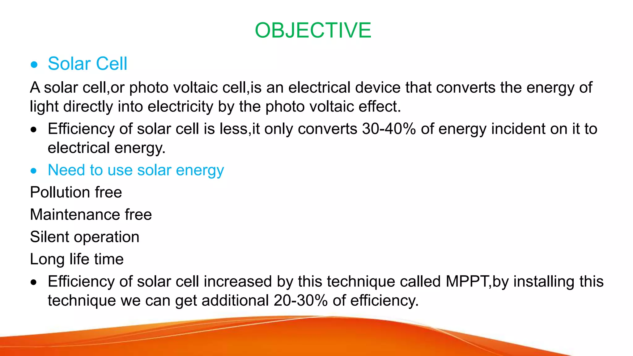 Maximum power point tracking system for photovoltaic systems | PPTX