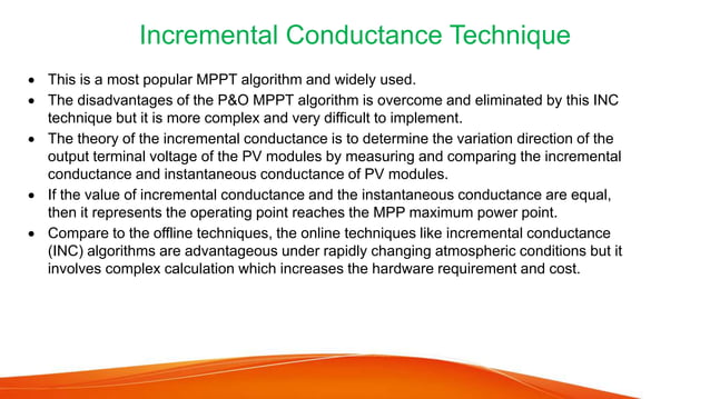 Maximum power point tracking system for photovoltaic systems | PPT