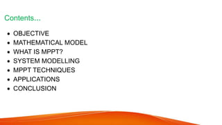 Maximum power point tracking system for photovoltaic systems | PPTX