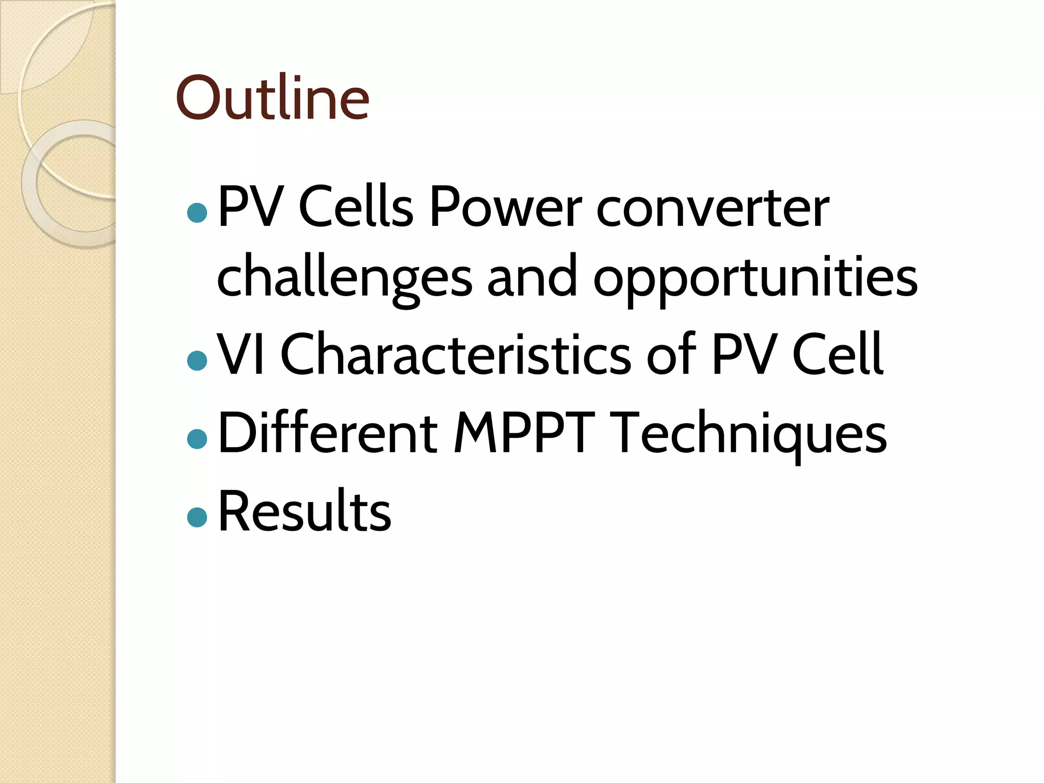 Maximumpowerpoint trackingtechniquesforphotovoltaic | PPT