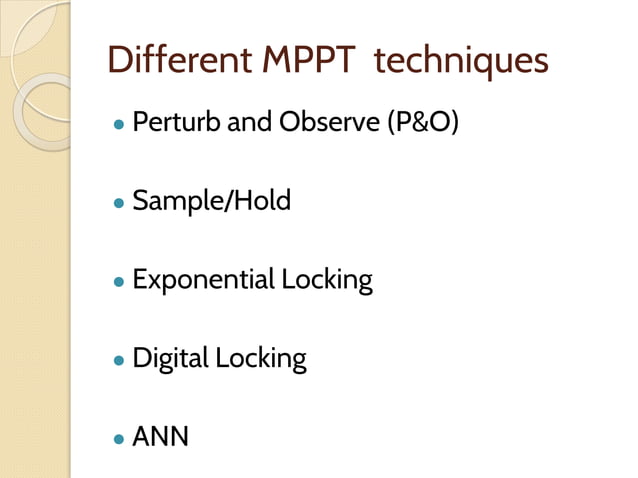 Maximumpowerpoint trackingtechniquesforphotovoltaic | PPT