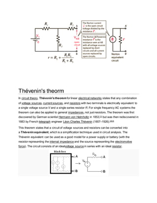 Maximum power transfer theorem | DOCX | Computer Networking | Computing