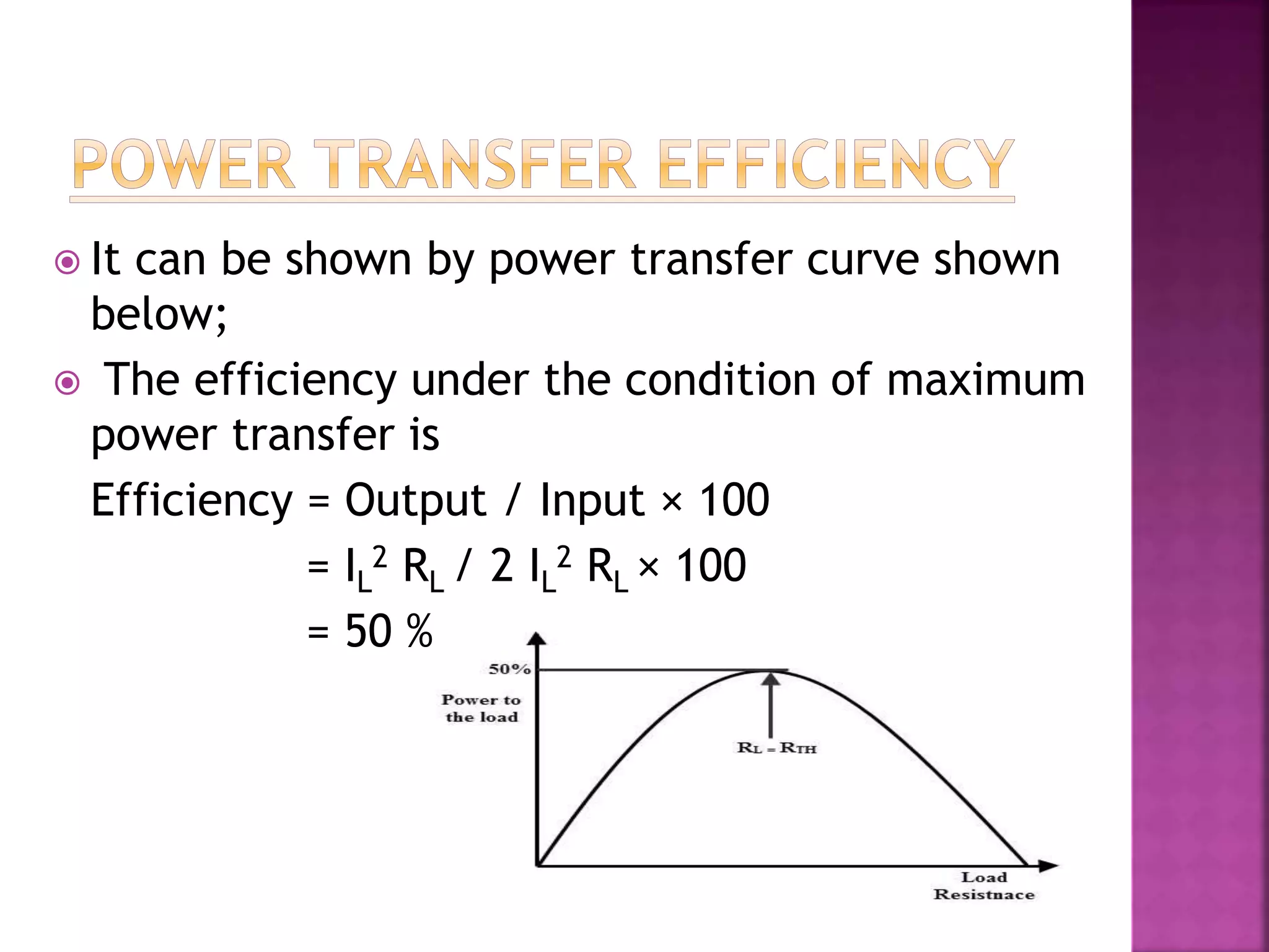Maximum power transfer theorem | PPTX
