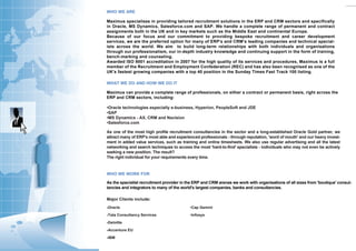 Maximus Company Brochure 2013 | PPT