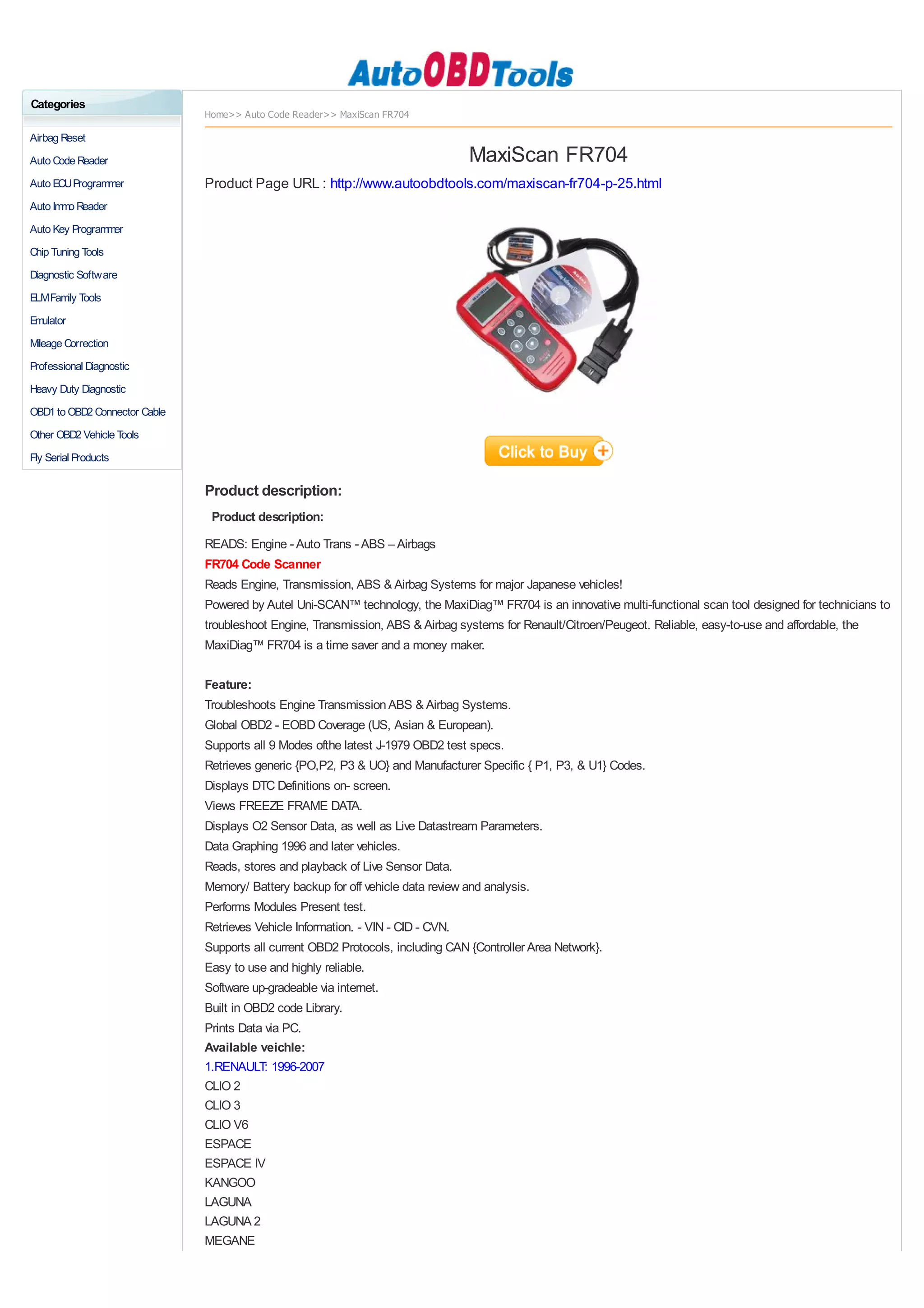 Maxi scan fr704 | PDF