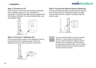 Maxis Wireless Modem B932 User Guide | PDF