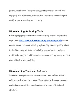 MaxLearn_ Pioneering the Future of Adaptive Learning with Microlearning and Advanced ...