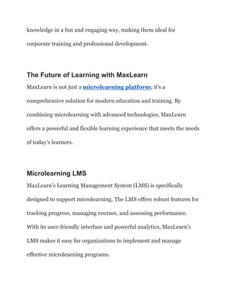 MaxLearn_ Revolutionizing Education with Advanced Microlearning Platform and AI Technologies.pdf